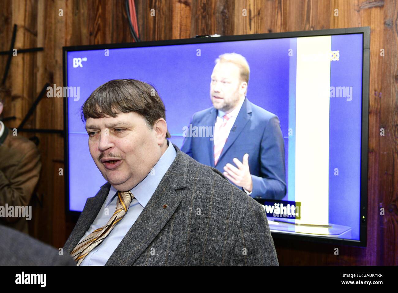 Candidate Bernd Posselt at the CSU election party for the European ...