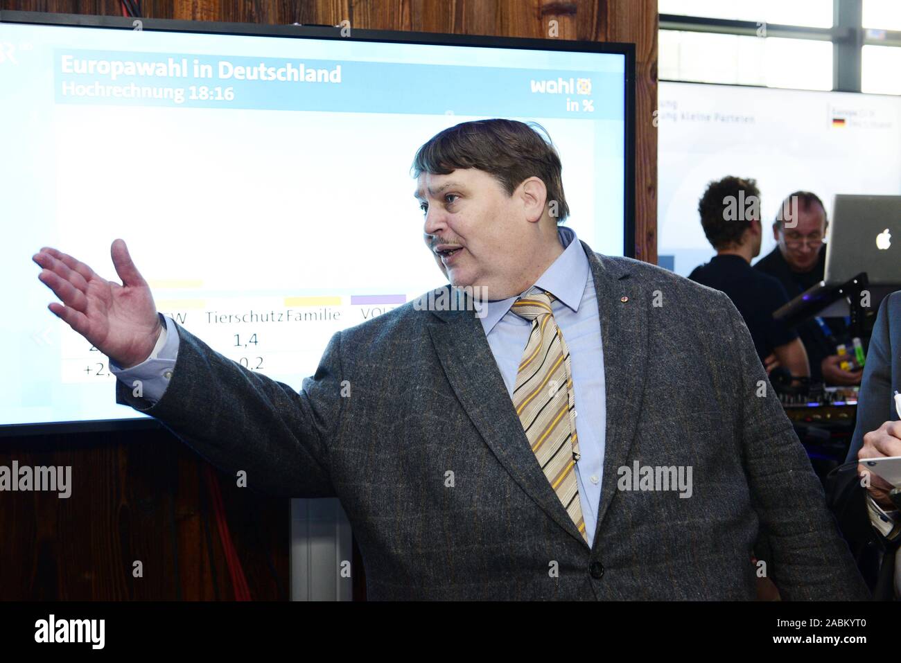 Candidate Bernd Posselt at the CSU election party for the European elections 2019 in Munich ...