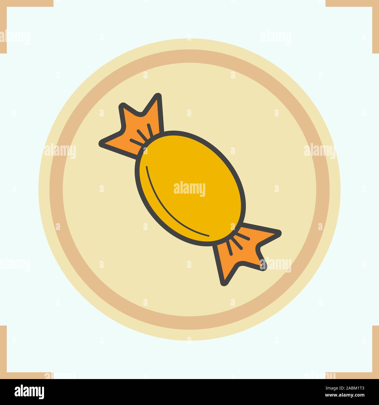 Candy color icon. Wrapped sweet caramel. Isolated vector illustration ...