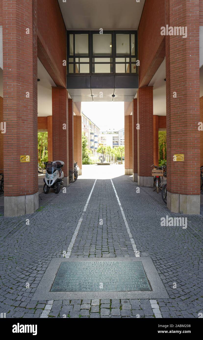 Memorial plaque for Georg Elser between the Gema building and Gasteig ...