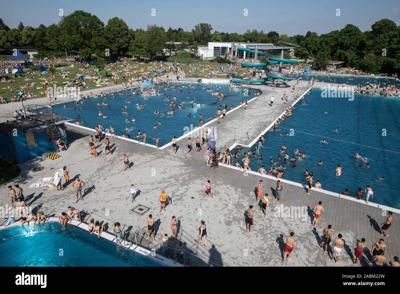 The Michaelibad, Munich's largest leisure pool, photographed from the ...