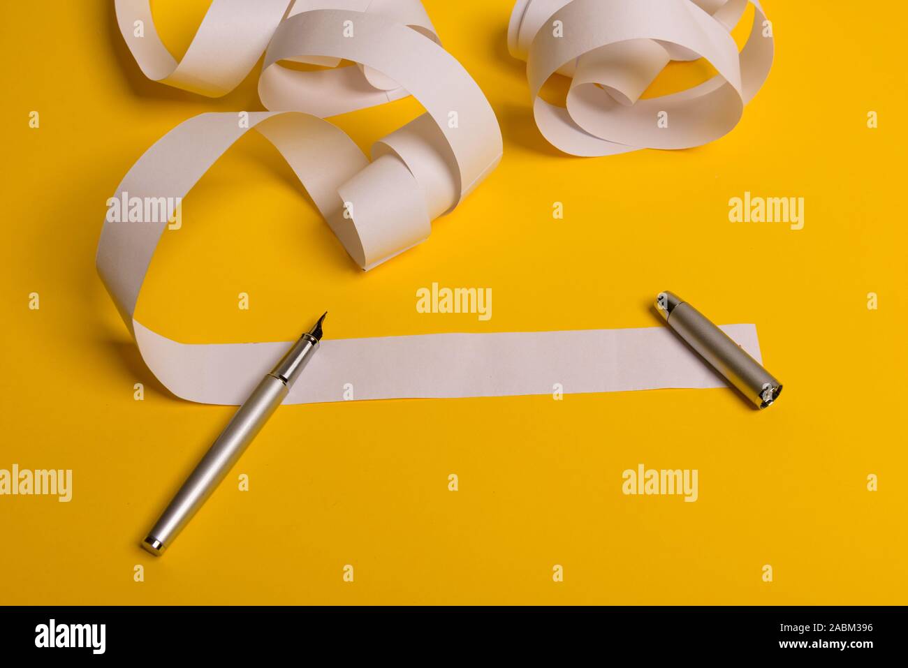 Long twisted expanded letter for Santa Claus. Copy space. yellow ...