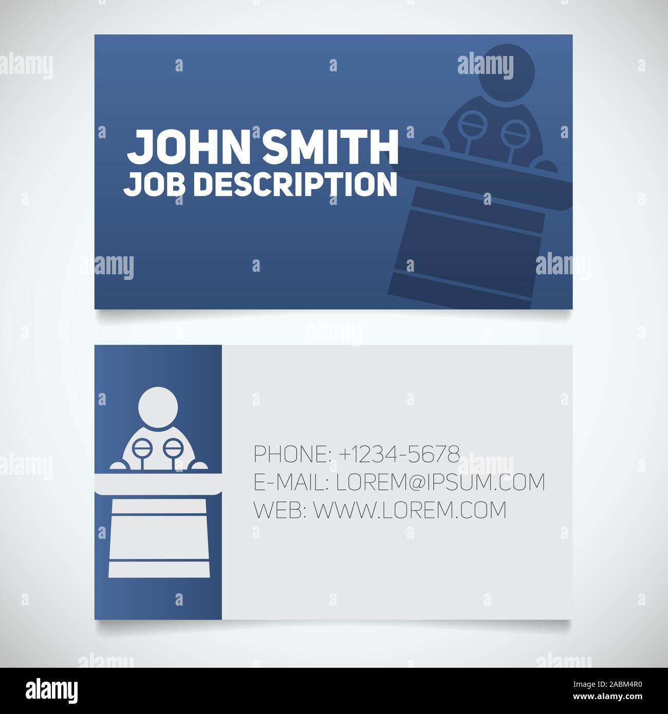 Business card print template with conference speaker logo. Easy edit ...