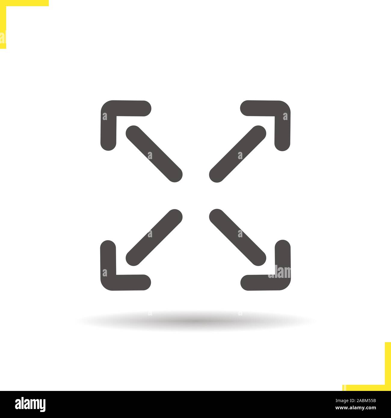 Arrows icon. Drop shadow full screen digital symbol. Direction arrows ...