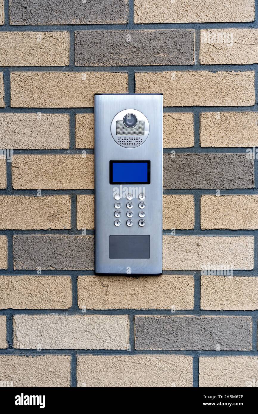 safety in modern residential buildings. electronic lock at the entrance ...