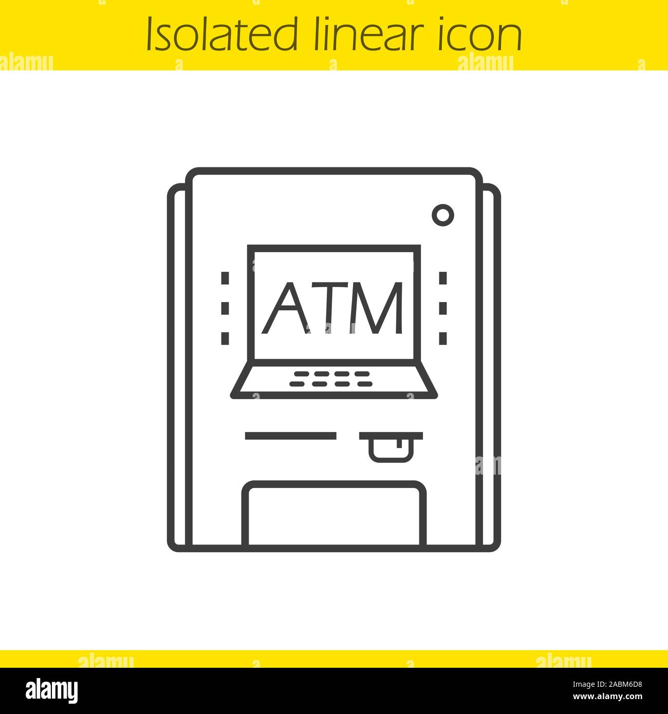 Atm machine linear icon. Thin line illustration. Contour symbol. Bank ... Atm machine linear icon. Thin line illustration. Contour symbol. Bank ...