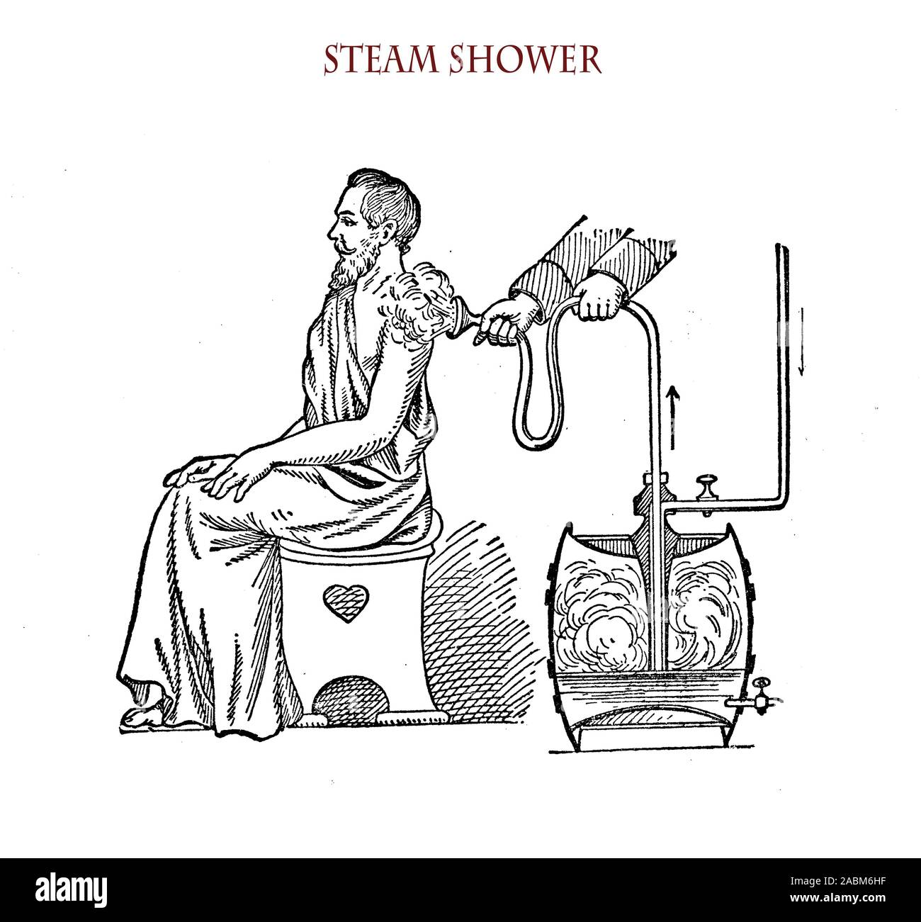 Healthcare and wellness, shoulder steam shower therapy Stock Photo - Alamy