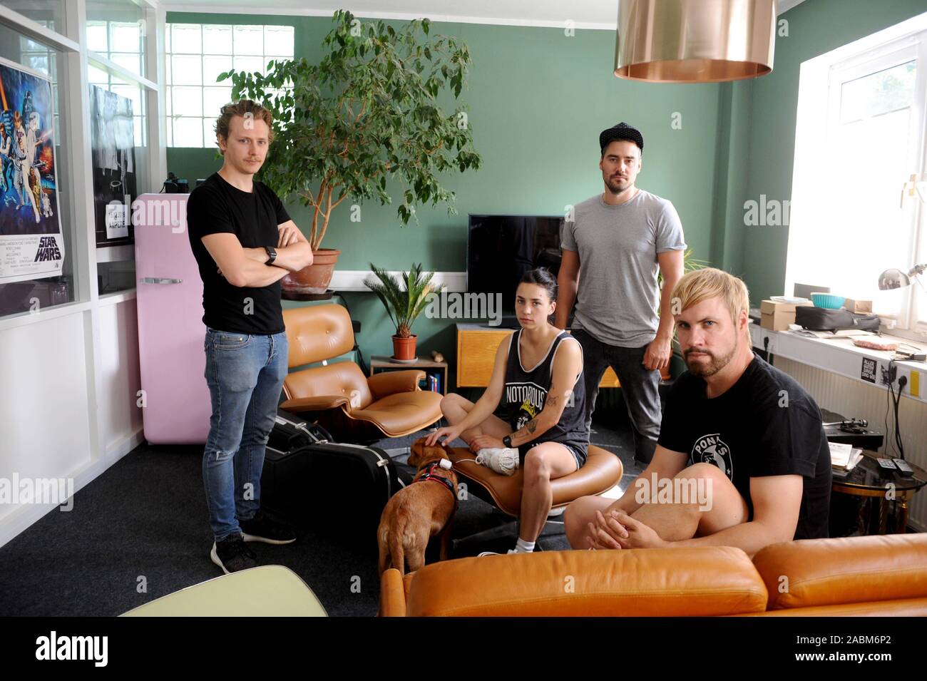 The band "Cosby" and their studio in Unterföhring. Band members Robin ...