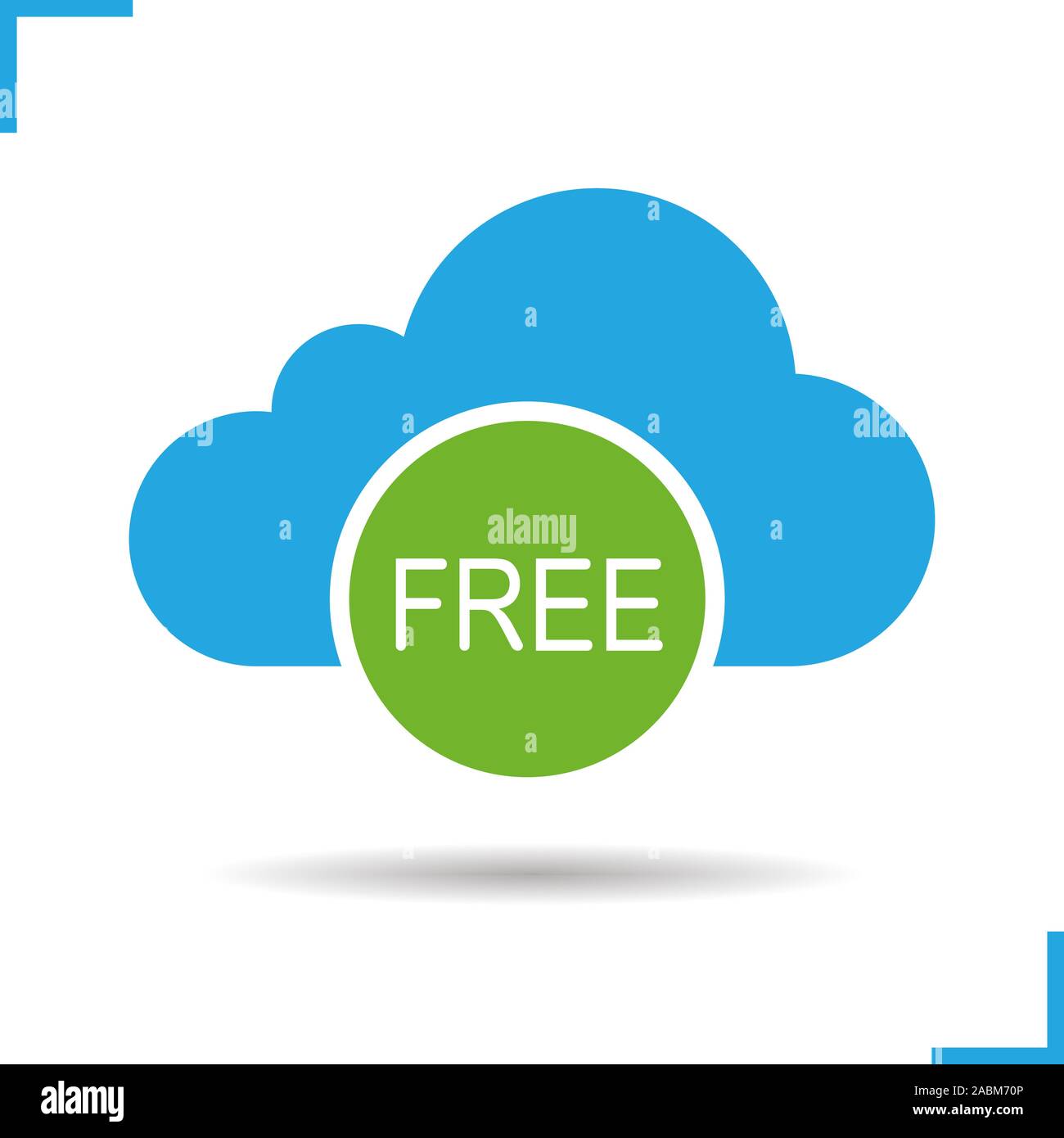Cloud storage free space icon. Drop shadow silhouette symbol. Cloud ...