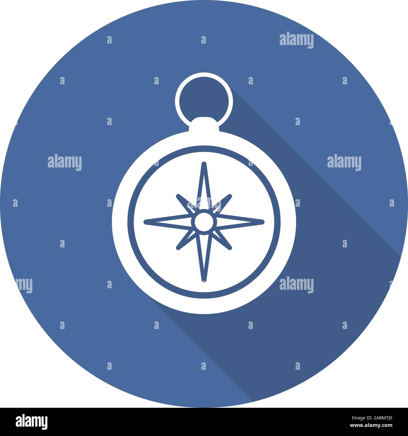 Compass flat design long shadow icon. Vector silhouette symbol Stock ...