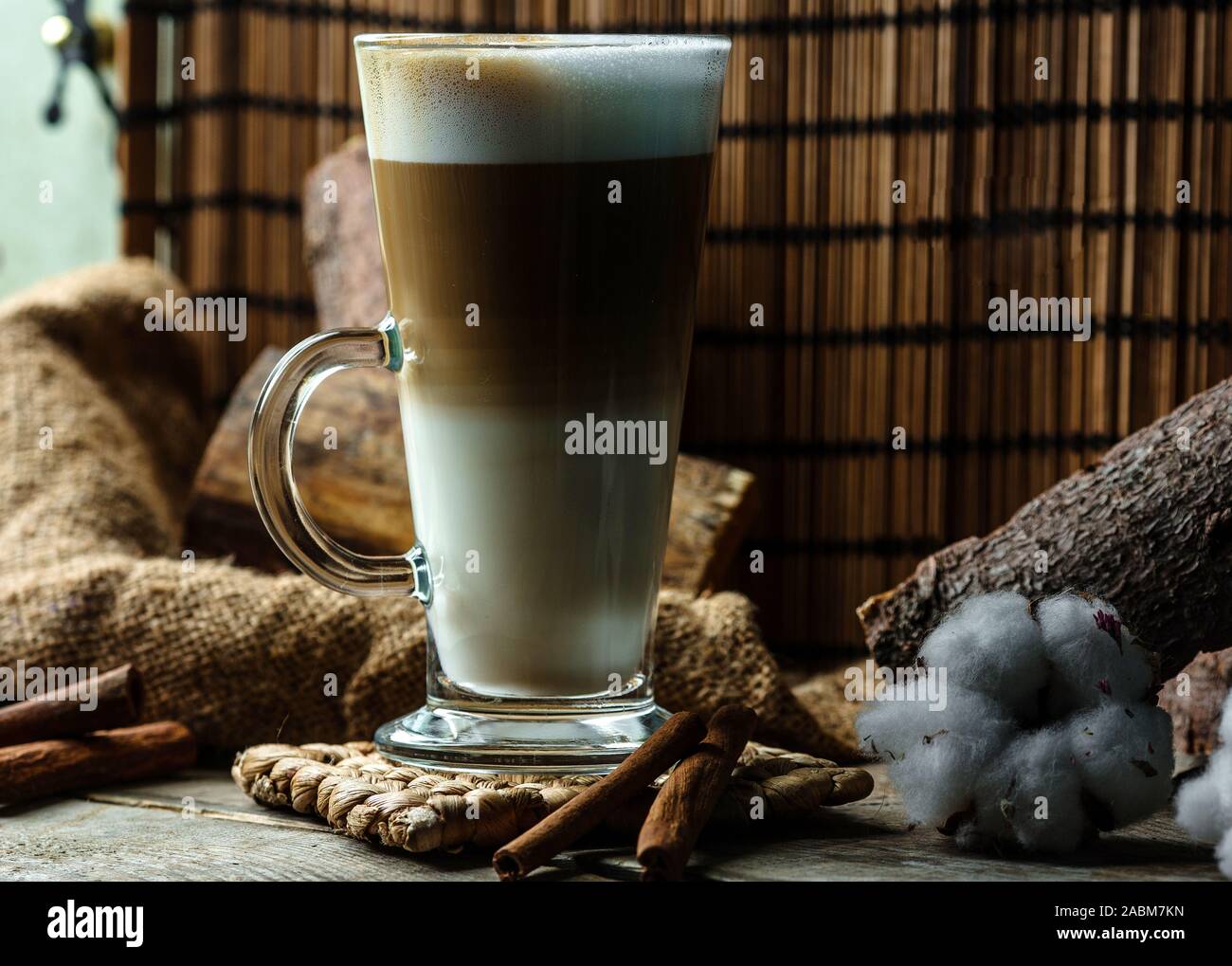 multiple layer coffee drink in glass Stock Photo - Alamy
