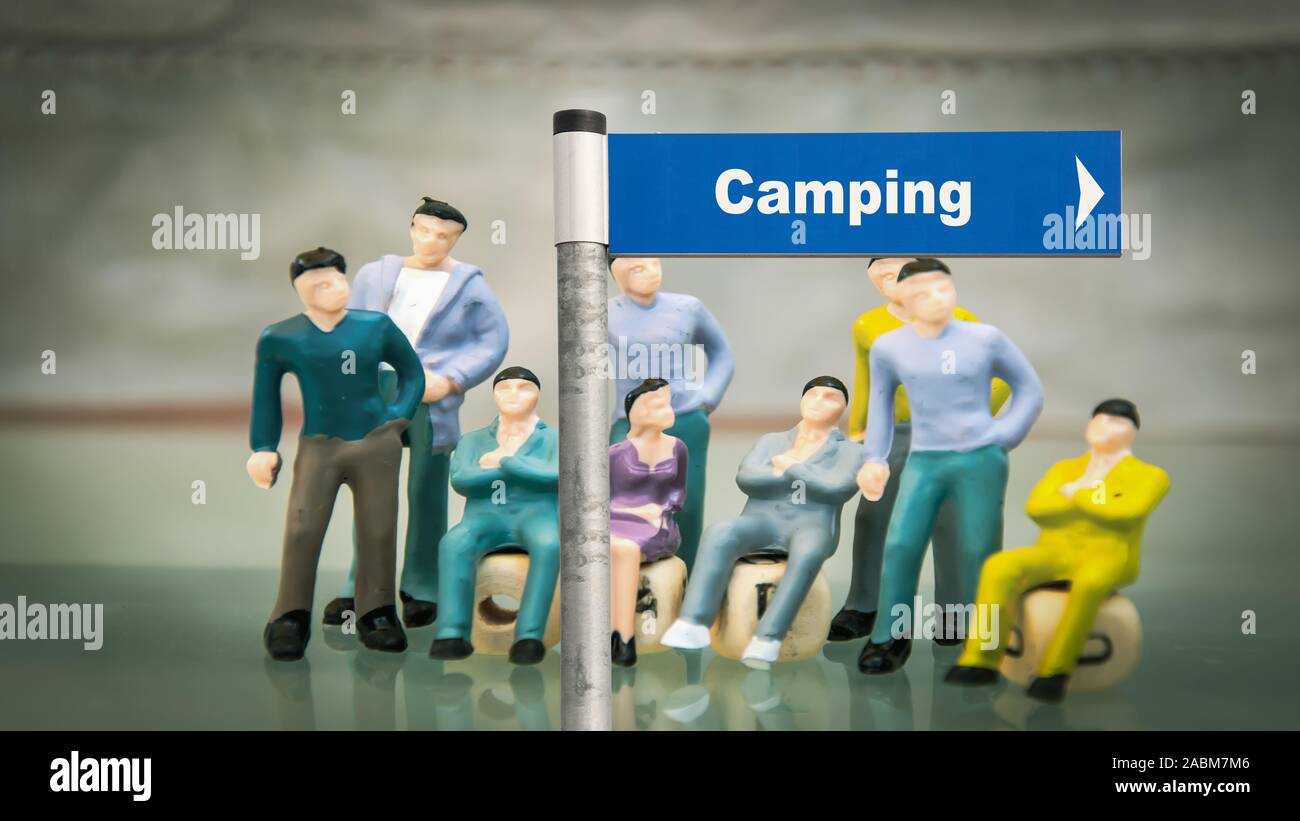 Street Sign the Direction Way to Camping Stock Photo - Alamy