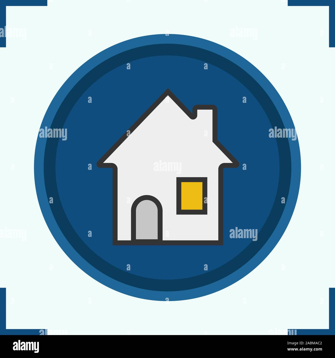 House color icon. Home. Cottage. Building. Isolated vector illustration ...