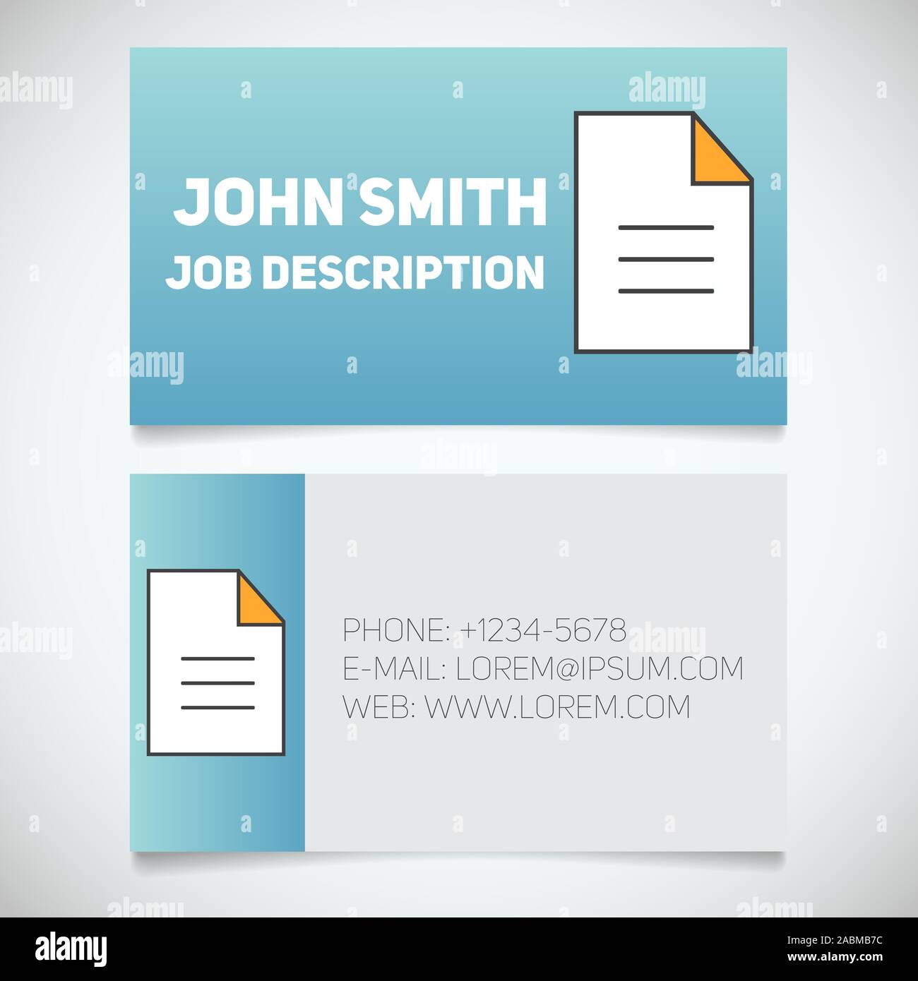 Business card print template with document logo. Easy edit. Editor ...