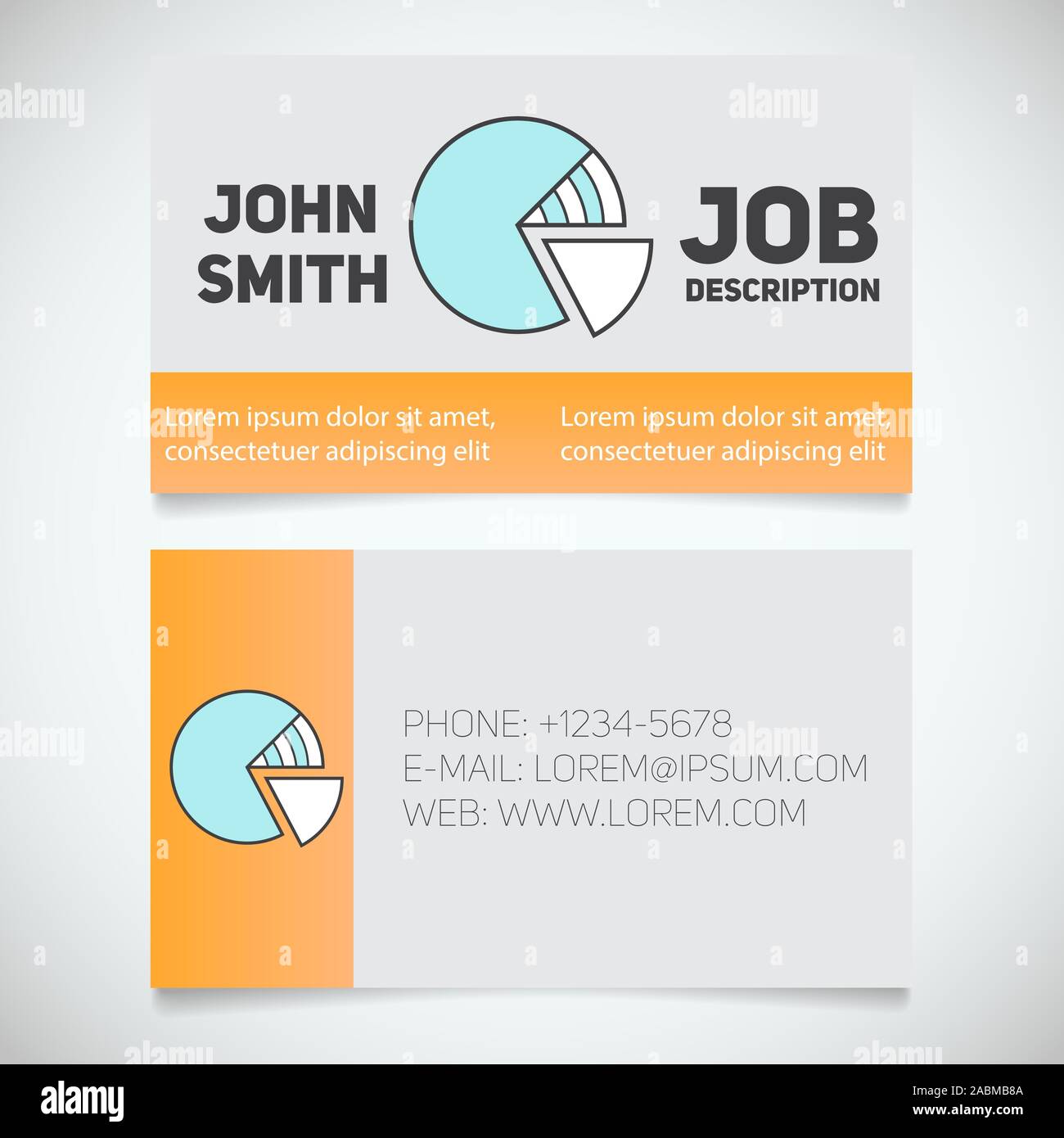 Business card print template with diagram logo. Easy edit. Marketer ...