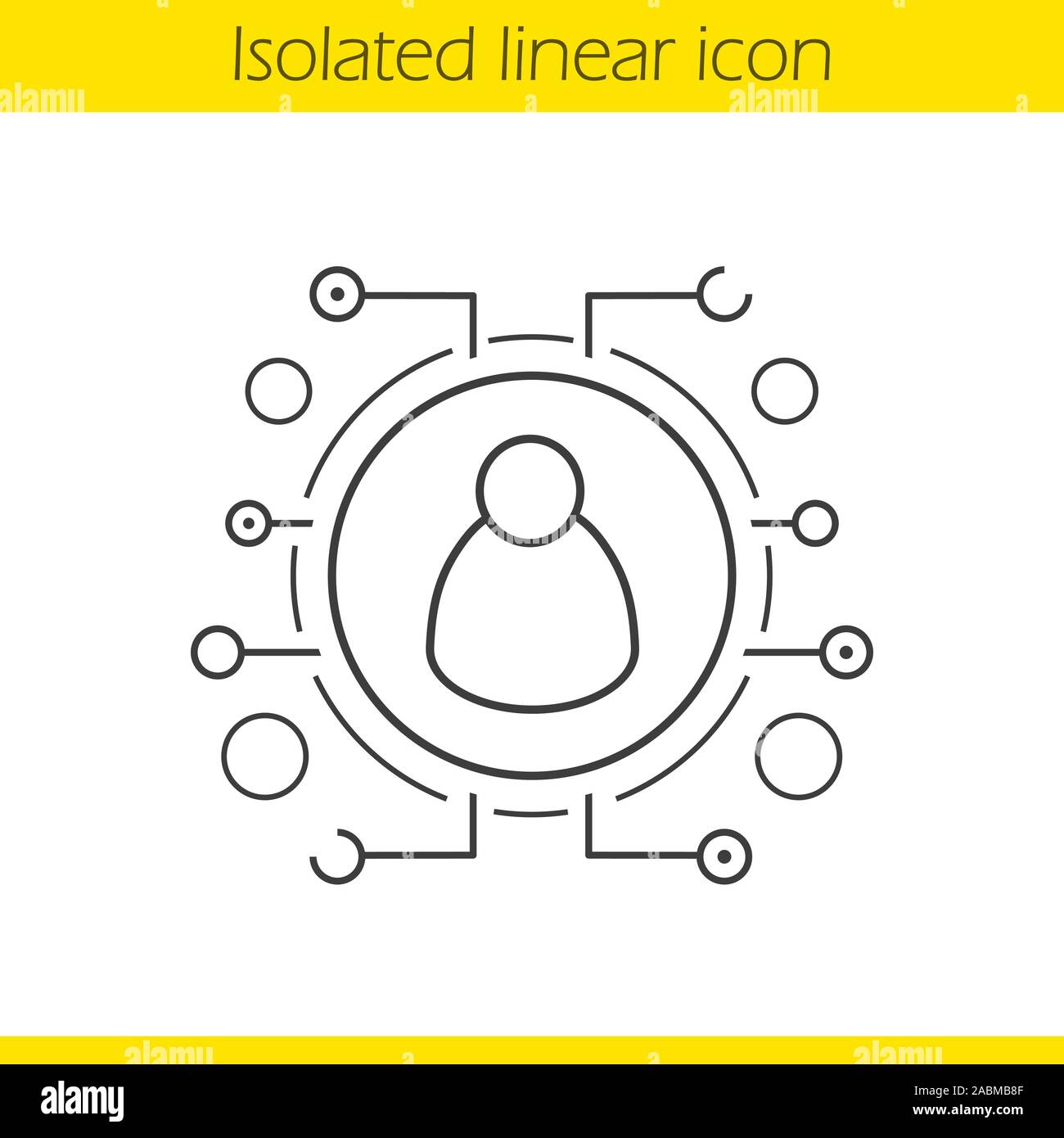 User linear icon. Thin line illustration. Contour symbol. Personal data ...