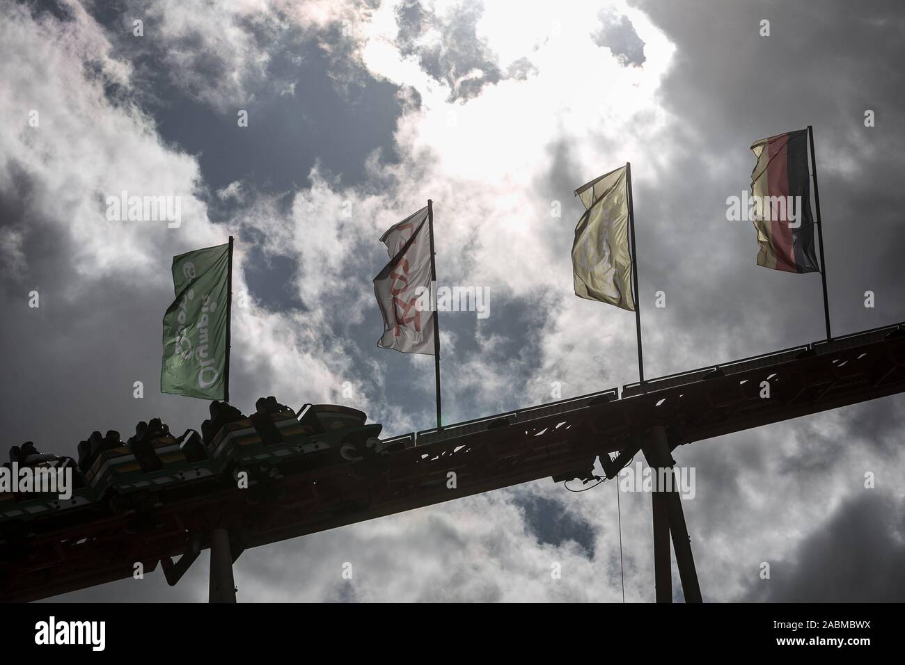 The roller coaster Olympia-Looping on the Munich Wiesn. [automated ...