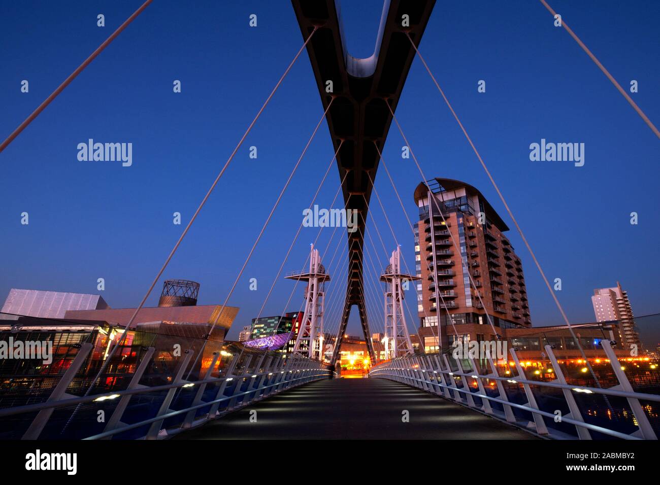 The Millennium Bridge over the Manchester Ship Canal near the Lowery ...