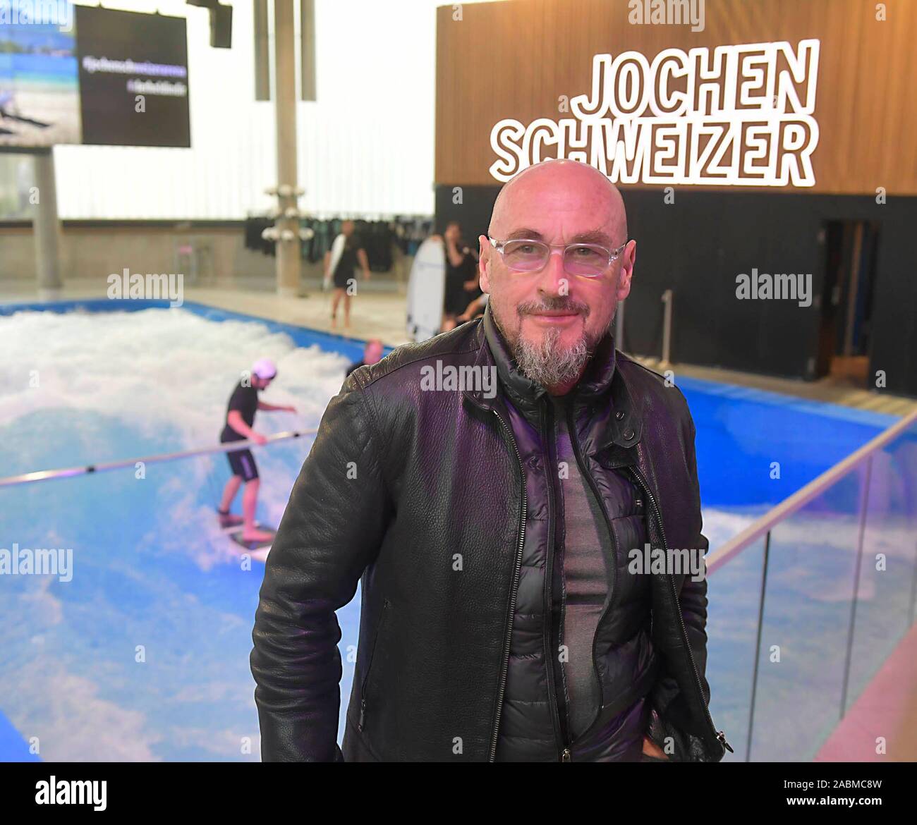 Owner Jochen Schweizer in front of the artificial surf wave in the ...