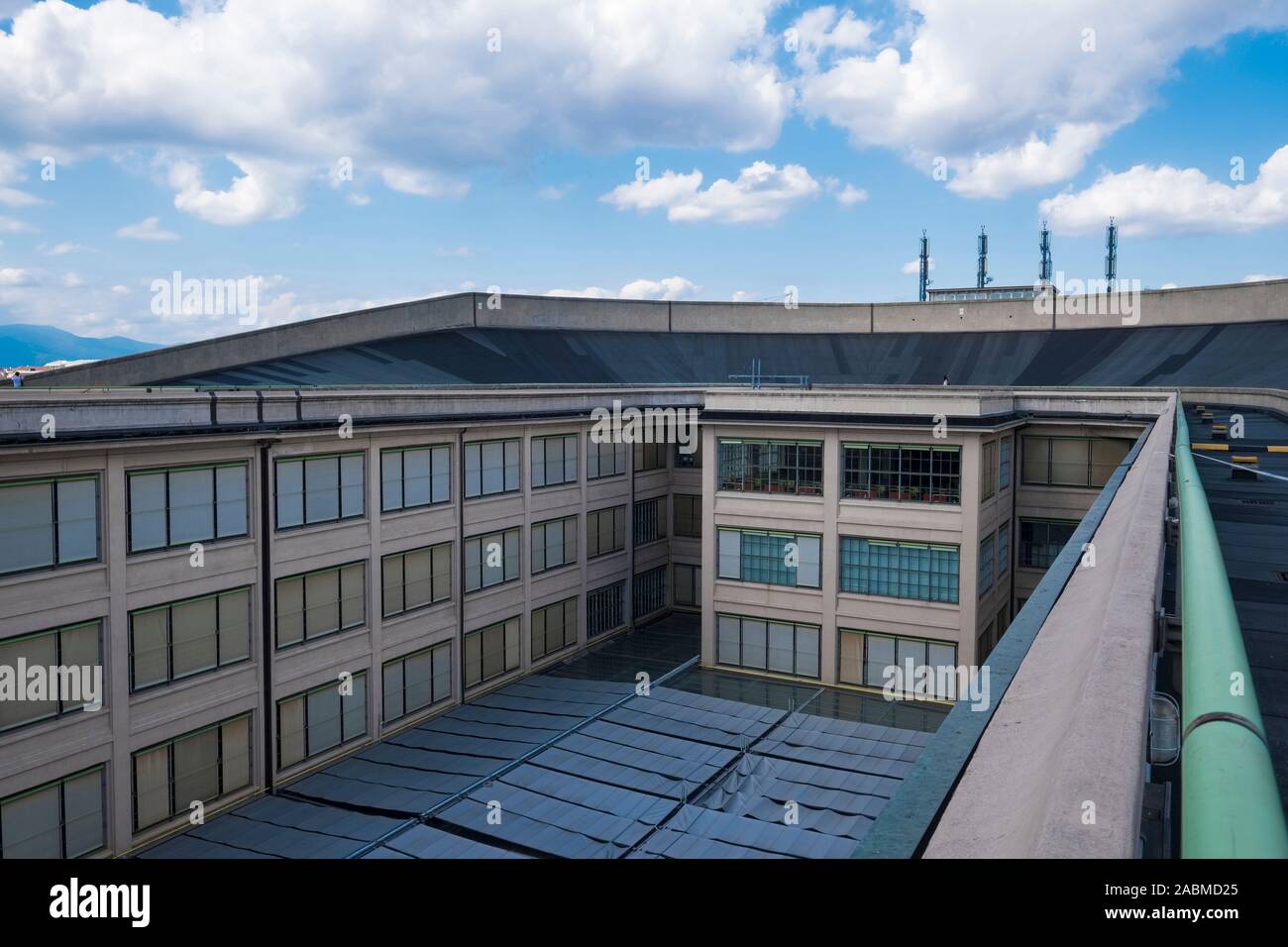 Italy, Turin: rooftop race and test track of the Fiat Lingotto Facory ...