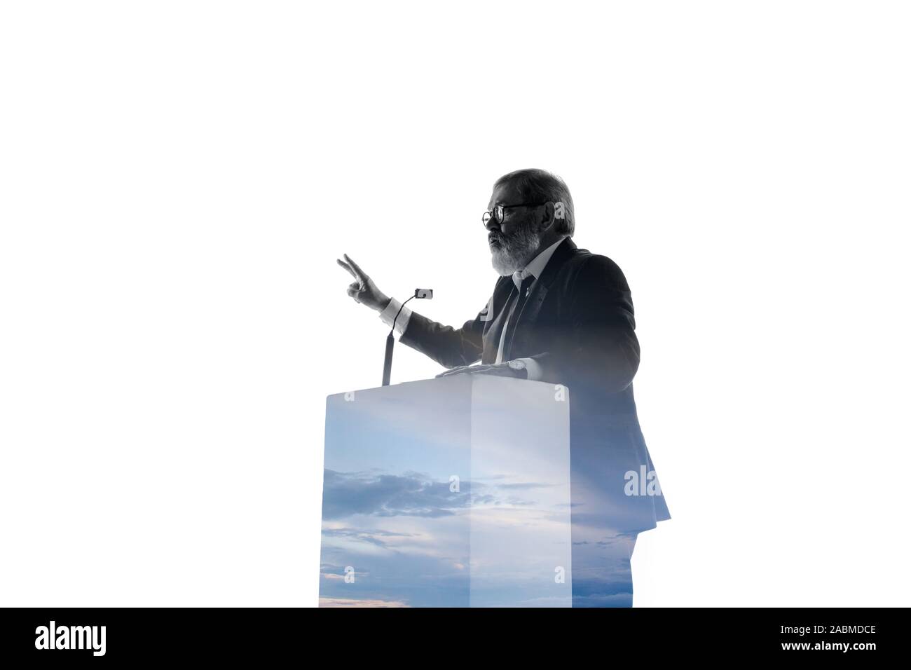 Teach. Speaker, coach or chairman during politician speech isolated on ...