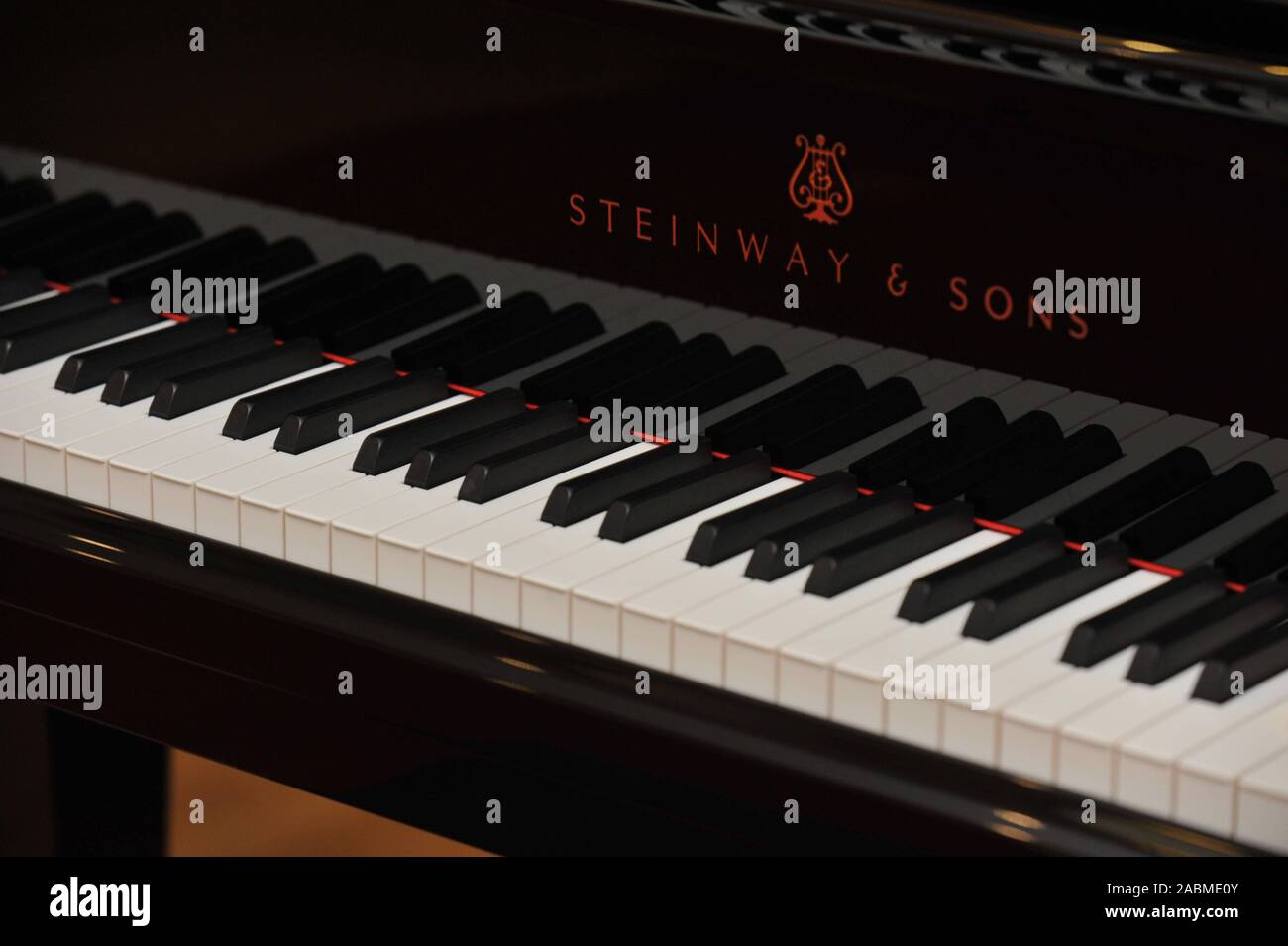 Keys of a piano made by Steinway and Sons. [automated translation ...