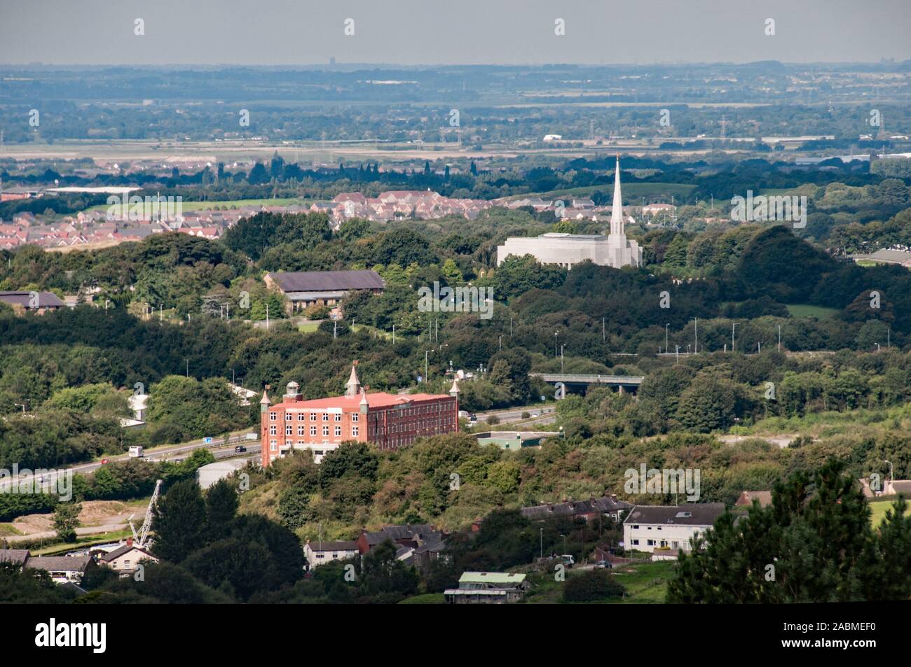 Around the UK - Lancashire - The view from Healey Nab, Chorley towards ...