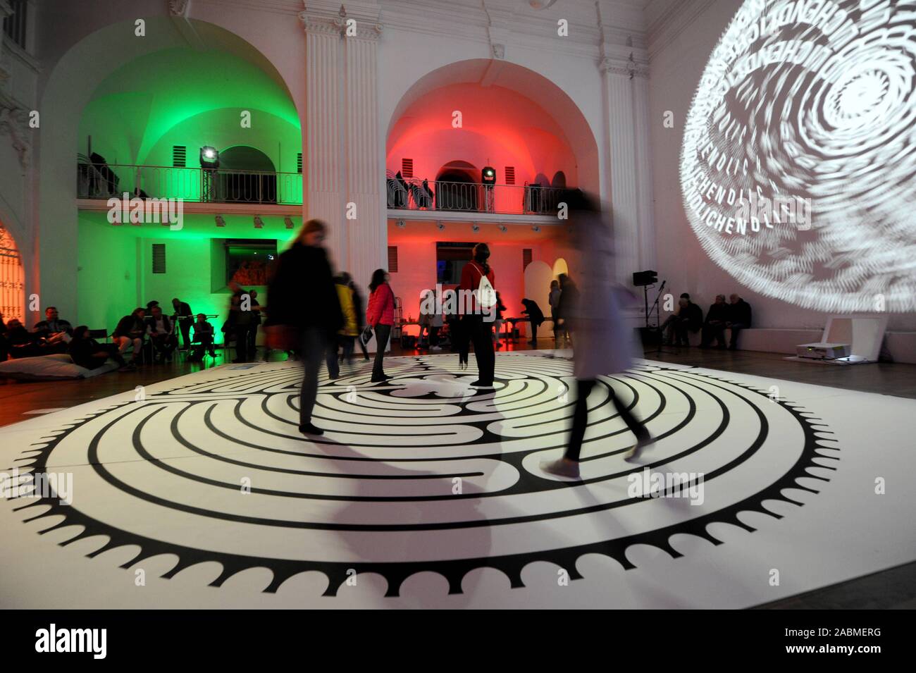 Labyrinth installation in the Karmeliterkirche during the Long Night of ...