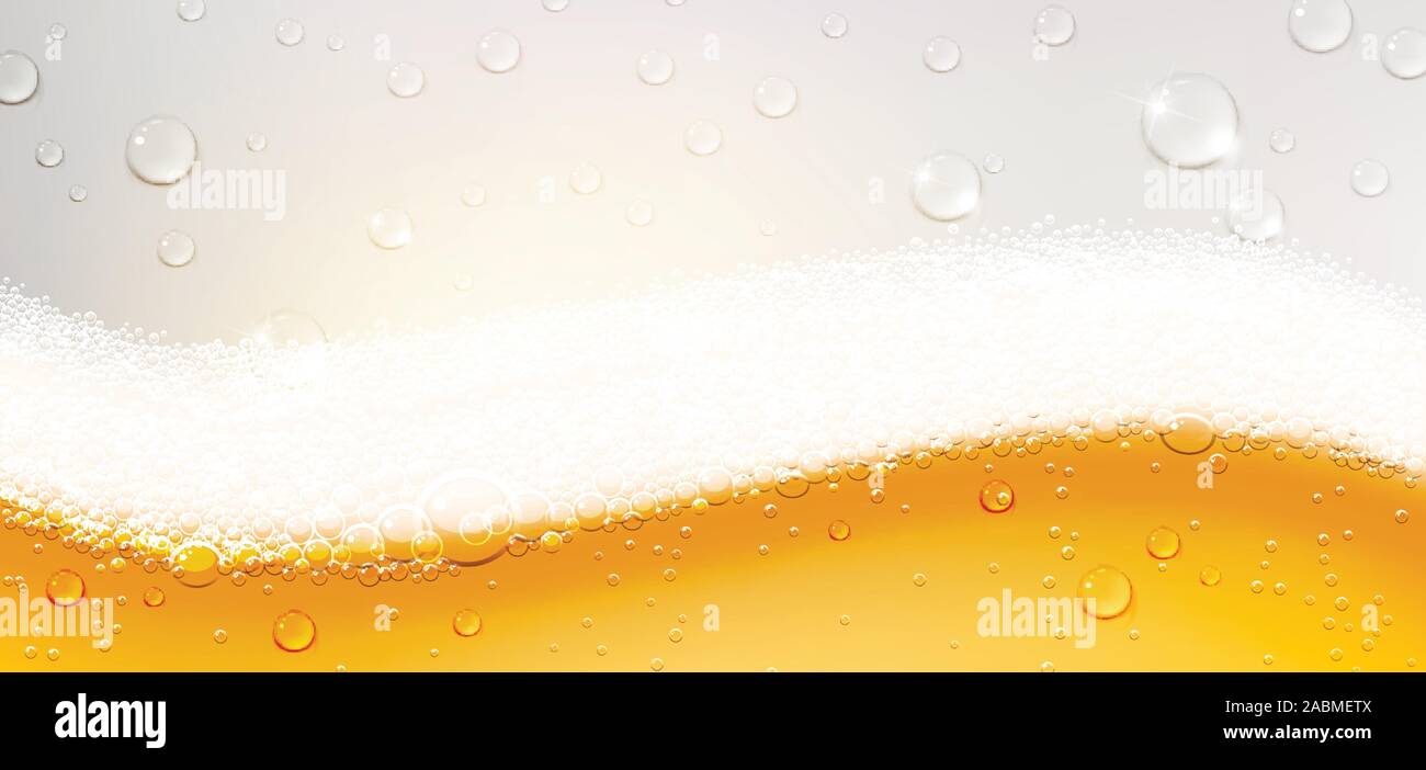 background of refreshing beer with foam and drops Stock Vector Image ...