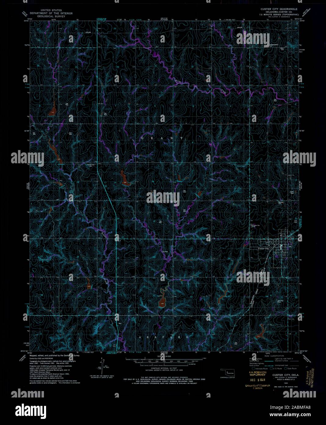 Map of custer city hi-res stock photography and images - Alamy