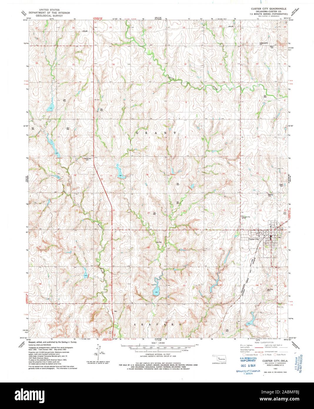 Map of custer city hi-res stock photography and images - Alamy
