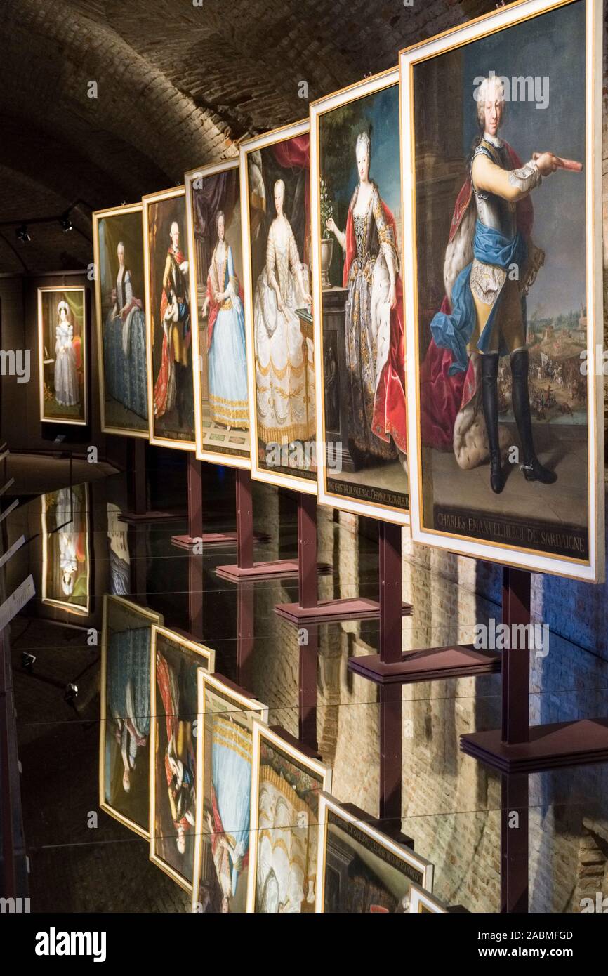 Italy, Turin: portraits of the House of Savoy royal family in the ...