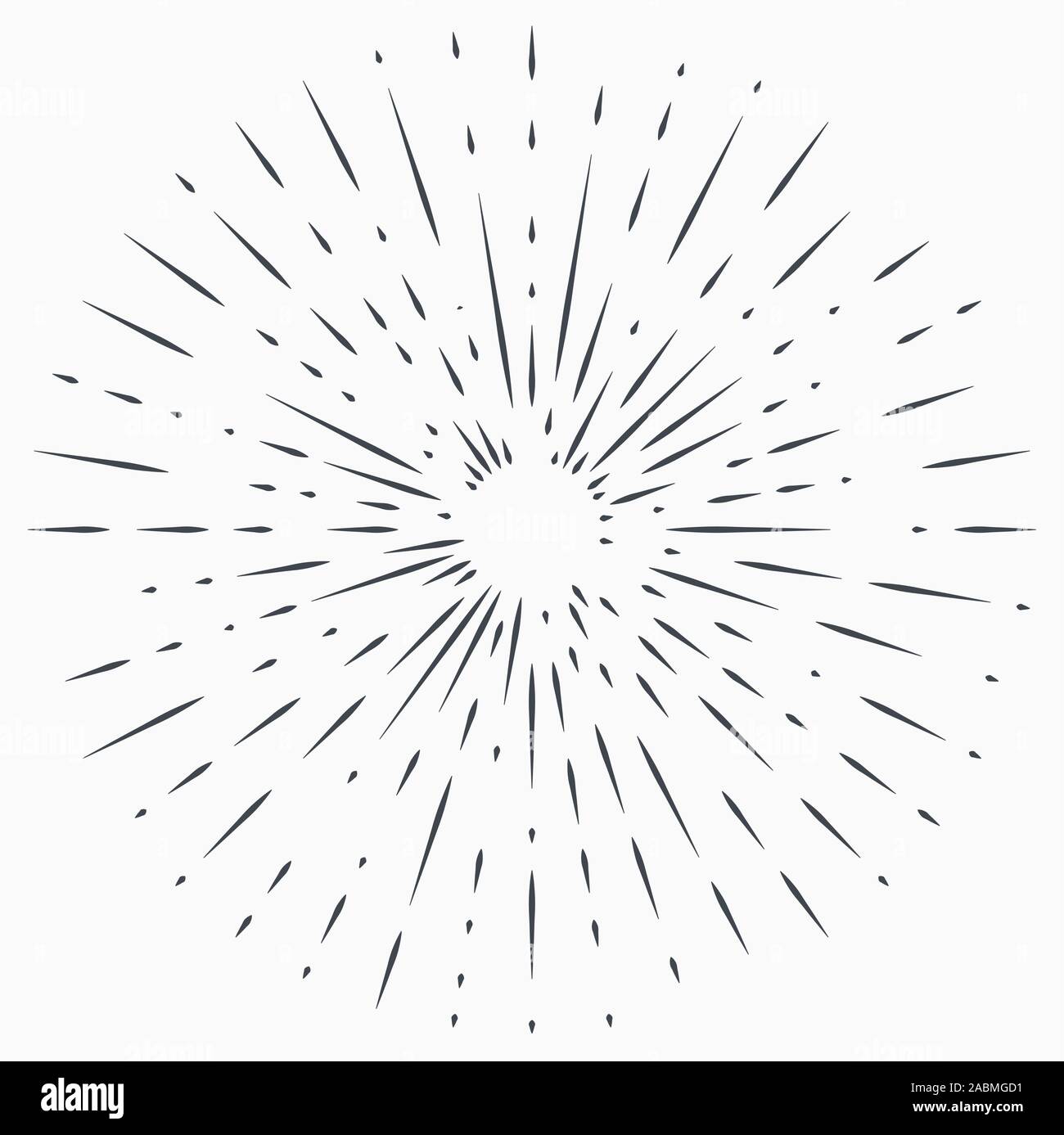 Sun burst, star burst sunshine. Radiating from the center of thin beams ...