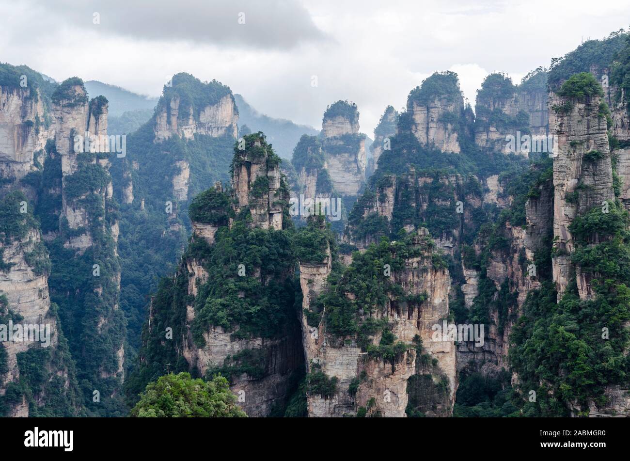 Pillar rock formations in Zhangjiajie National Forest Park (China ...