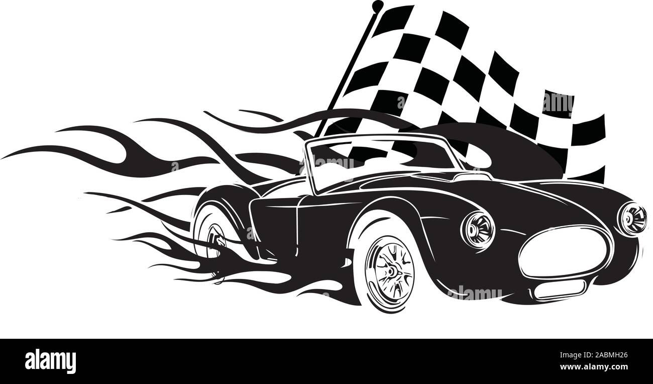 vector muscle car with flames Crazy race Stock Vector Image & Art - Alamy