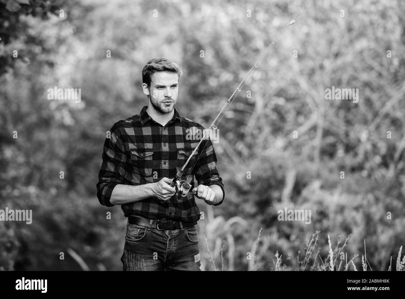 Wild man fisher Black and White Stock Photos & Images - Alamy