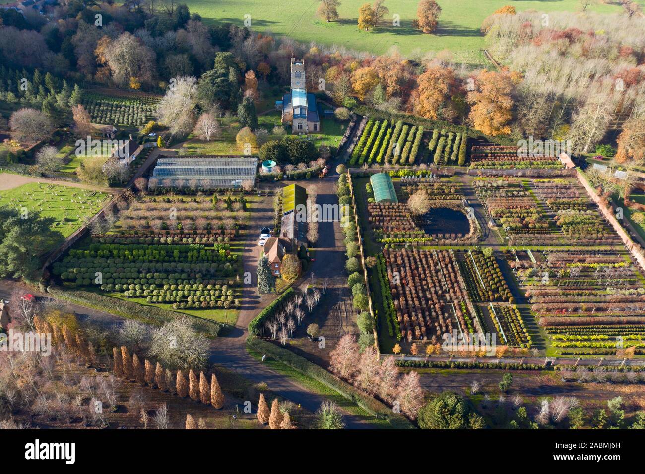 aerial photographs of tree nursery Stock Photo - Alamy