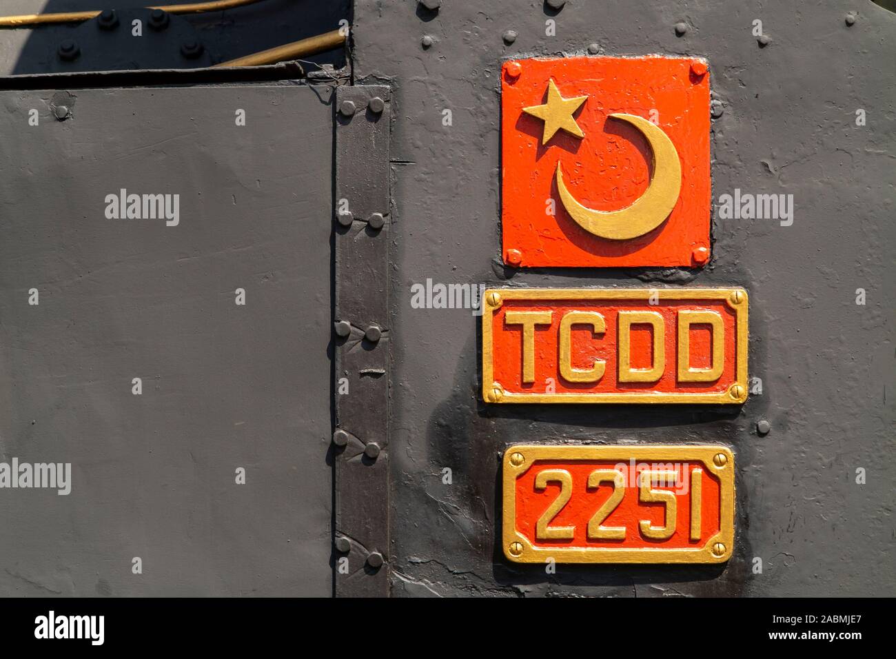 socialist icons in red on train side Stock Photo - Alamy