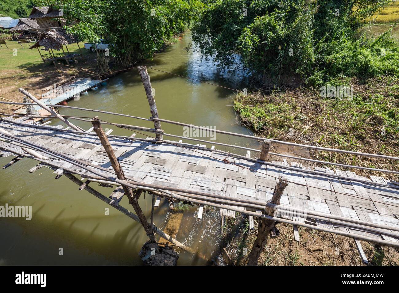 Bridge in countryside in field, clear weather outside Stock Photo - Alamy