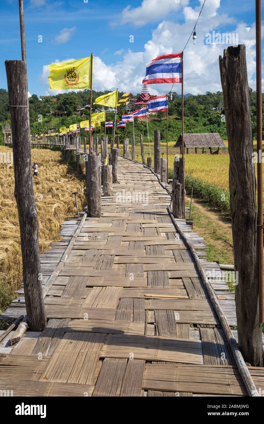 Bridge in countryside in field, clear weather outside Stock Photo - Alamy