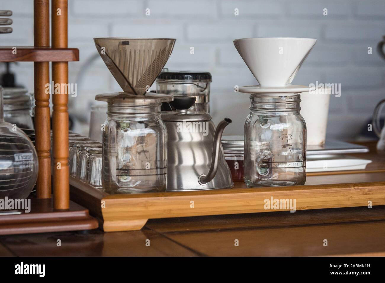 Modern and empty dishes sales in the shop Stock Photo - Alamy