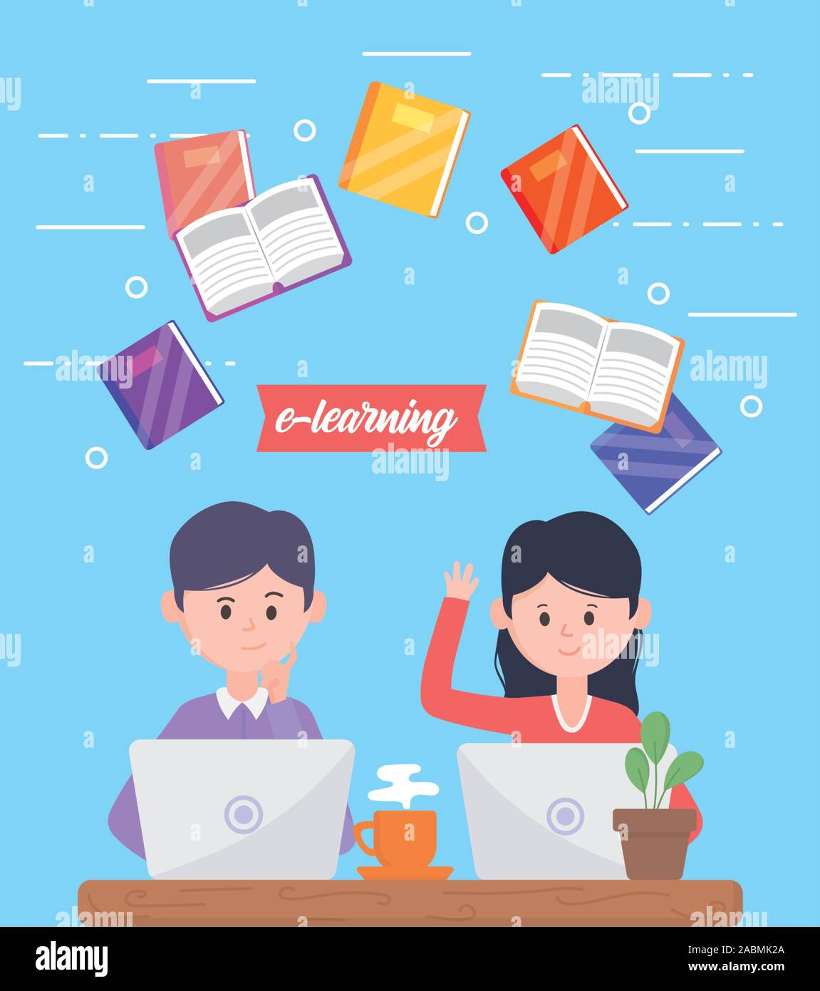 Avatar woman and man design, learning online download reading ...