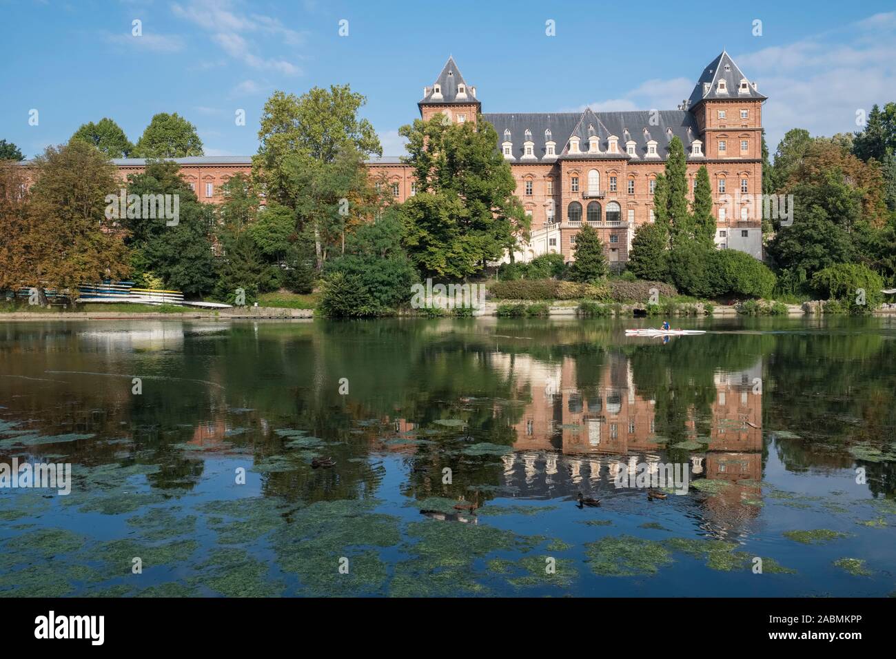 Italy, Turin: back view of the Castello Valentino (castle) in the ...