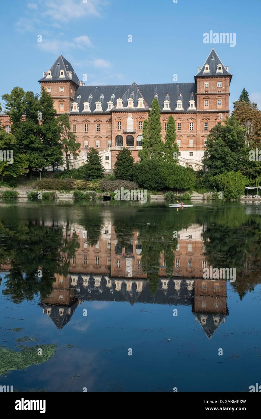 Italy, Turin: back view of the Castello Valentino (castle) in the ...