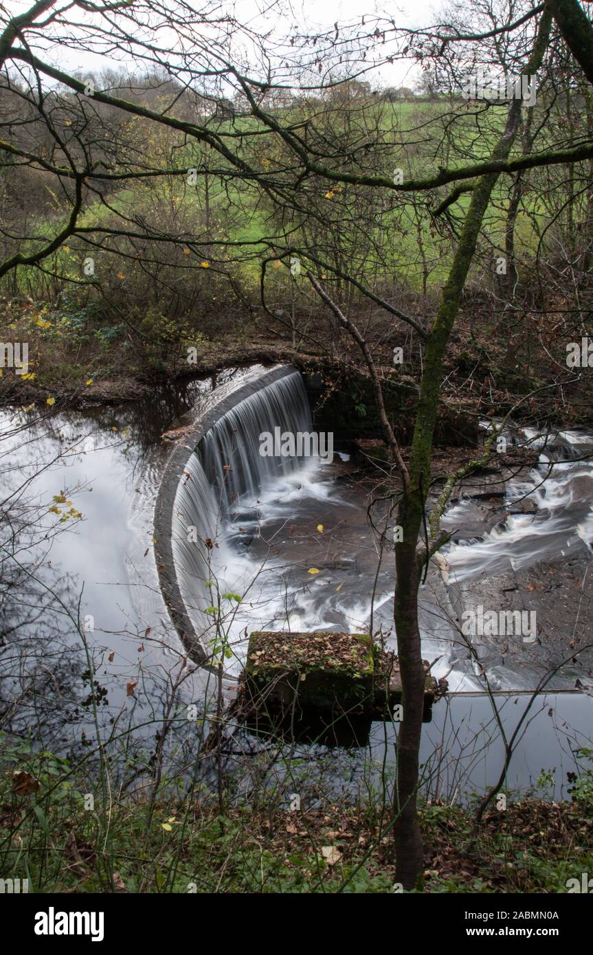 Around the UK - A weir on the River Yarrow on the outskirts of Chorley ...