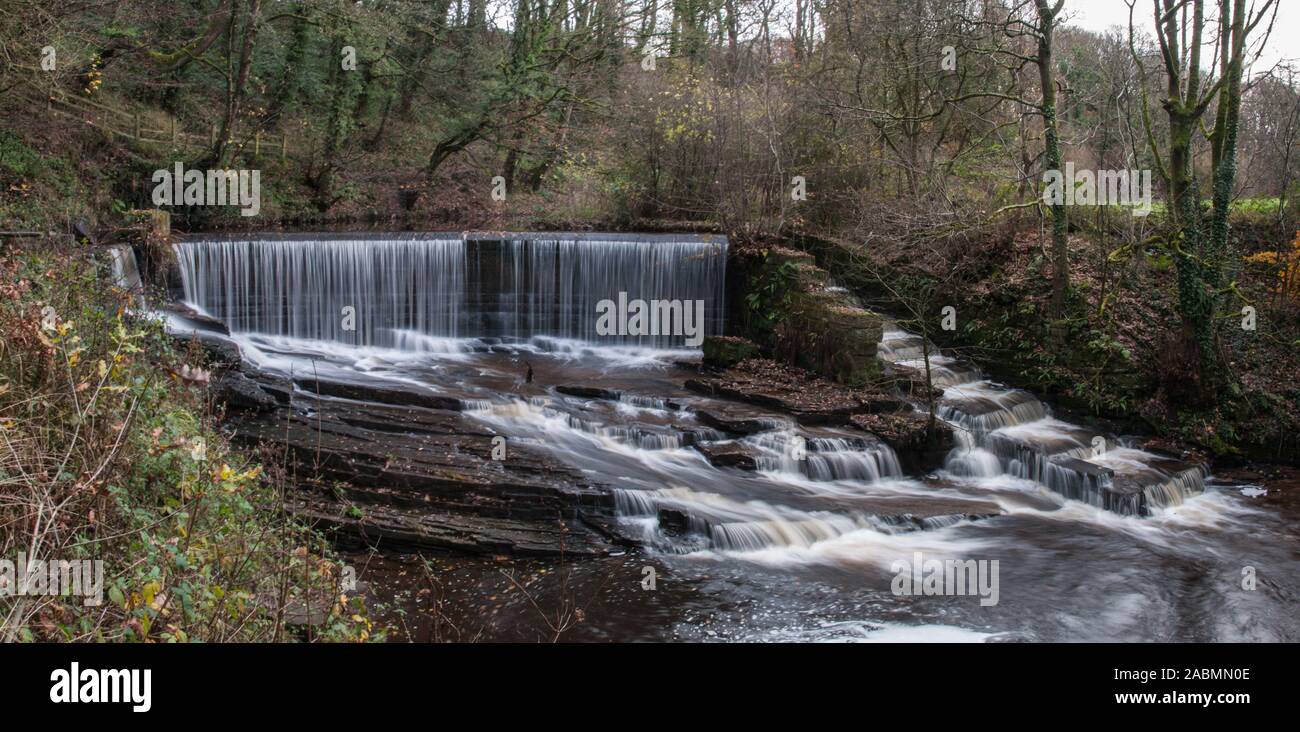 Around the UK - A weir on the River Yarrow on the outskirts of Chorley ...