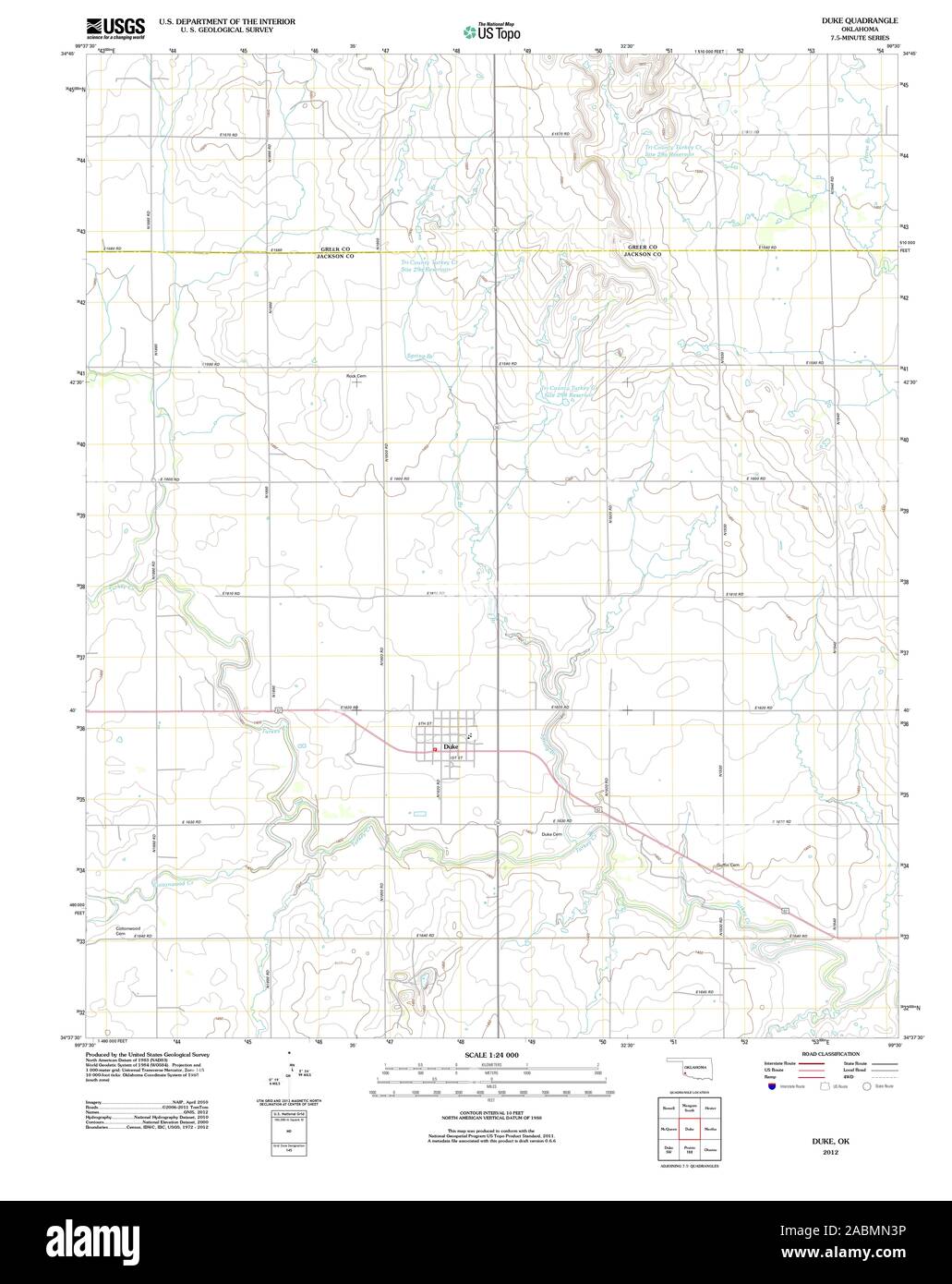 Map of duke oklahoma hi-res stock photography and images - Alamy