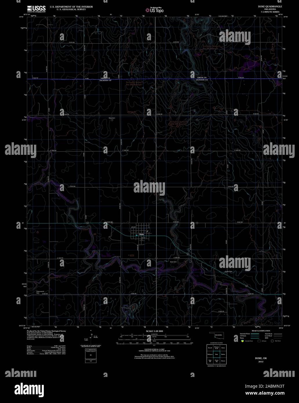 Map of duke oklahoma hi-res stock photography and images - Alamy