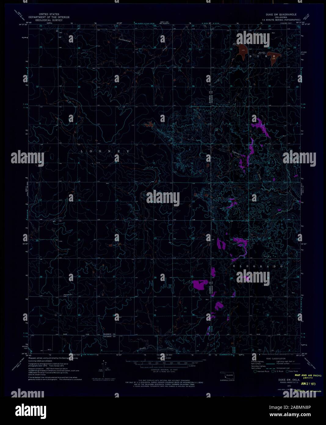 Map of duke oklahoma hi-res stock photography and images - Alamy