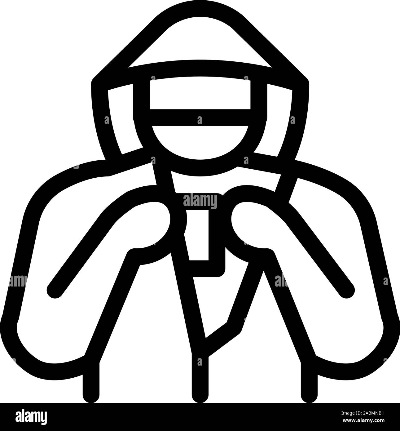 Shoplifter With Goods Icon Vector Outline Illustration Stock Vector